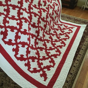 Red and White Quilt - Etsy