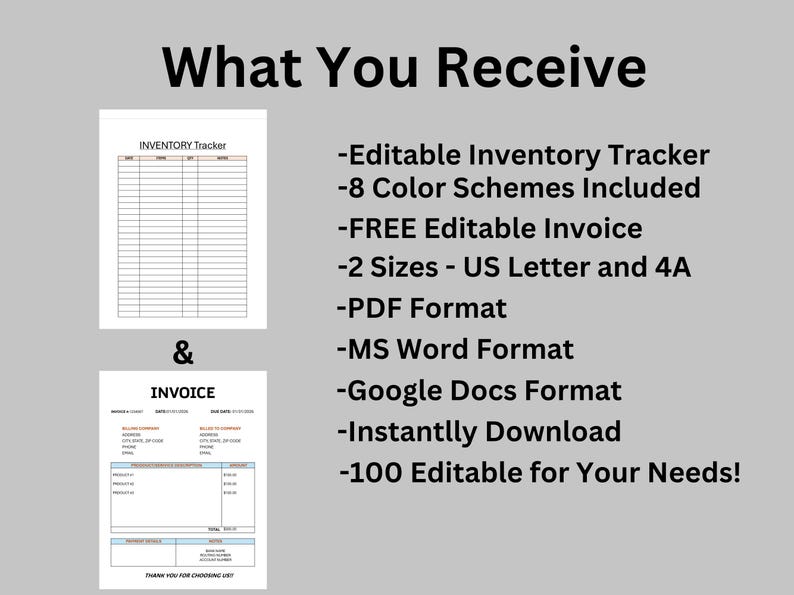 Printable Inventory Log Template, Product Inventory Small Business ...