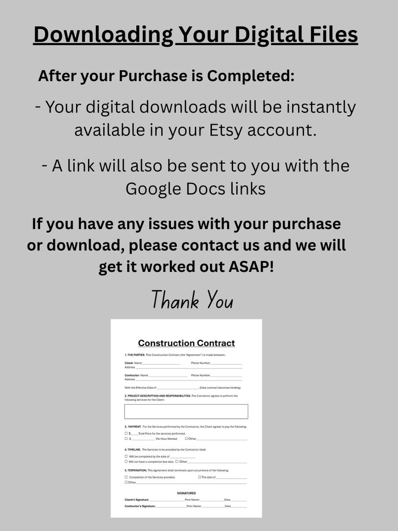 Editable Construction Contract Agreement Template, Single Page Construction Agreement Form ...