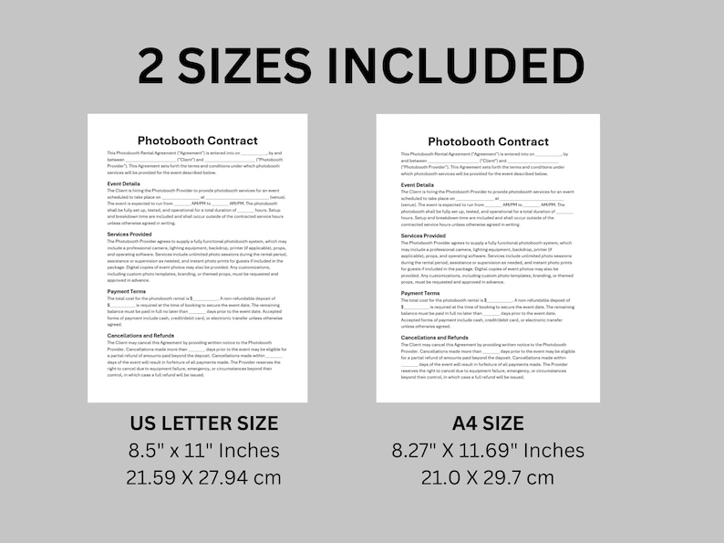 Photobooth Contract Template, Customizable Photo Booth Lease Agreement ...