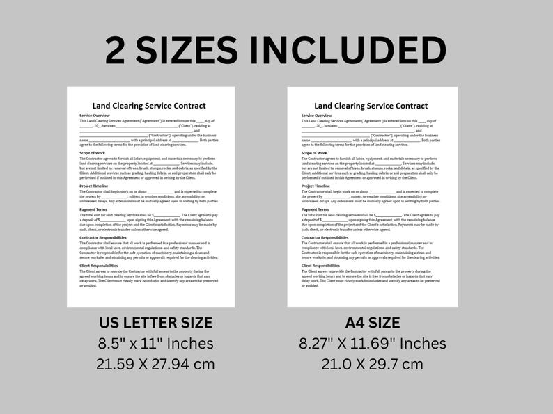 Land Clearing Contract Template, Customizable Land Management Form ...