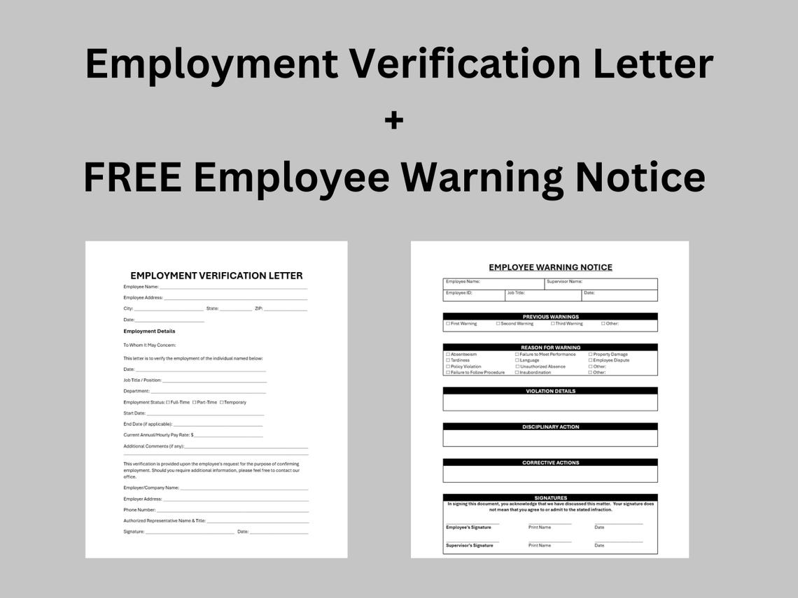 Employment Verification Letter Template, Employment Verification Form ...
