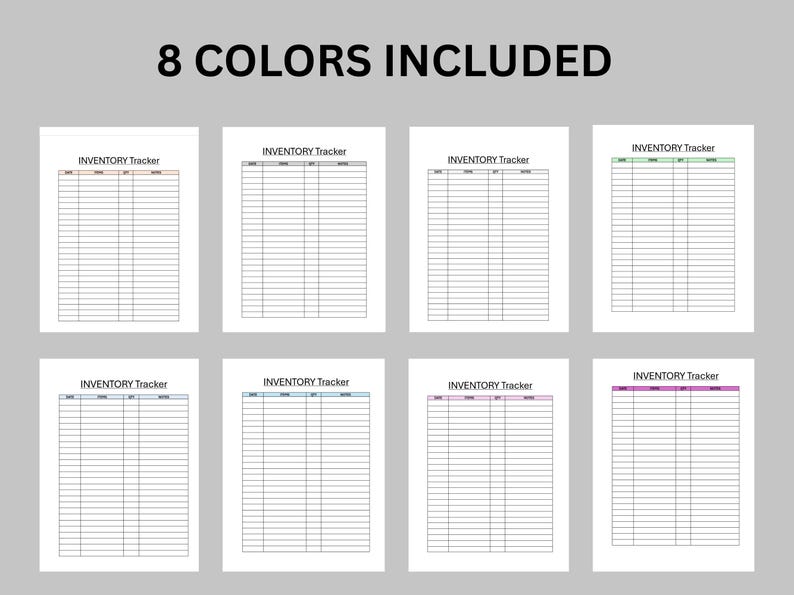 Printable Inventory Log Template, Product Inventory Small Business ...