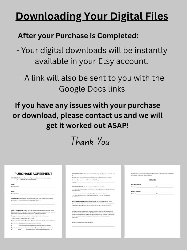 Purchase Agreement Template Printable. Editable Purchase Sales Contract ...
