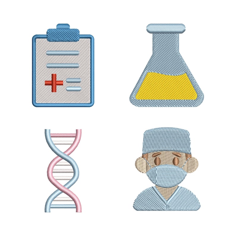 Medical Embroidery Design Bundle, Nurse Doctor Icons, Hospital Lab ...