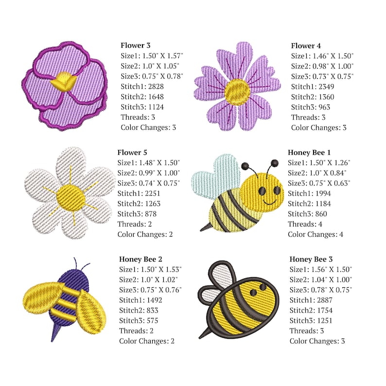 Mini Spring Embroidery Designs: 24 Floral Butterfly Files (digital ...