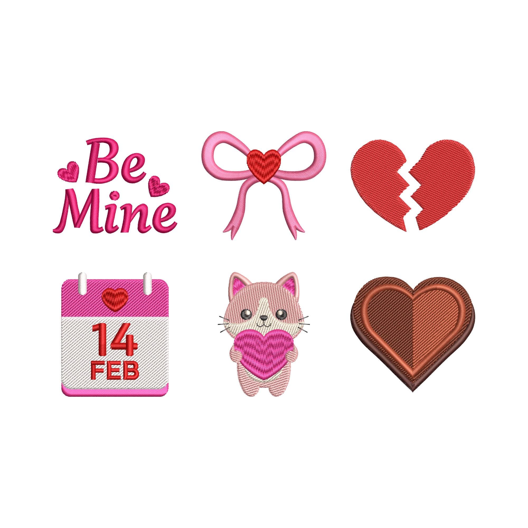 Mini Valentine's Day Machine Embroidery Bundle of 24 Love Icons ...