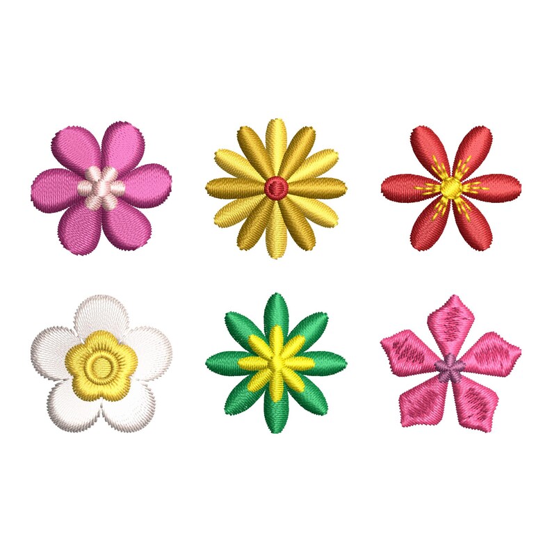 Tiny Flower Embroidery Bundle, Mini Floral Machine Embroidery Files PES ...