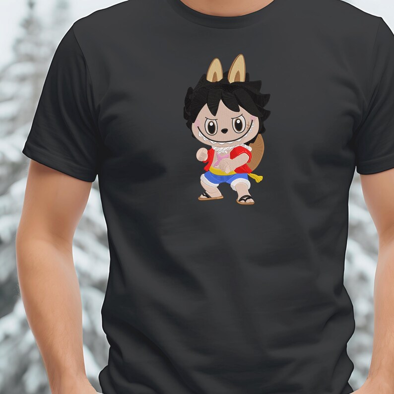 Labubu Embroidery Design Luffy X Labubu Embroidery File One Piece ...