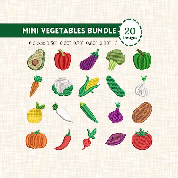 Machine Embroidery Vegetables - Etsy