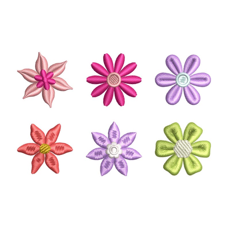 Tiny Flower Embroidery Bundle, Mini Floral Machine Embroidery Files PES ...