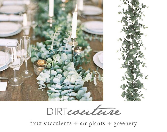 6' Wedding Garland, Eucalyptus Table Runner, Wedding, Table Decor, Faux ...