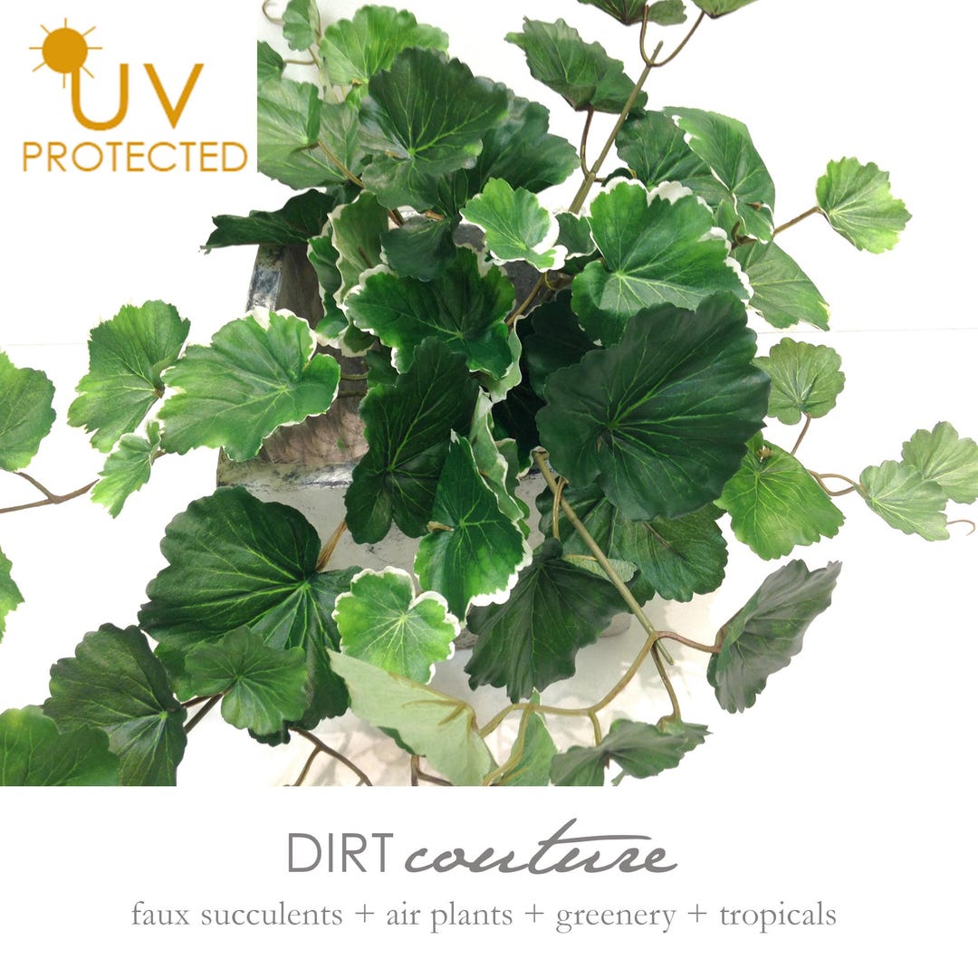 Artificial Outdoor Geranium Plant, Variegated, Greenery Plant, UV ...