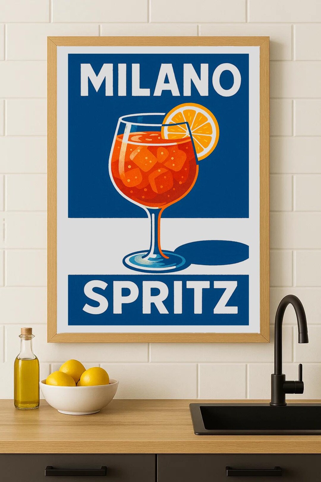 Milano Spritz Poster | Italian Cocktail Retro Art | Aperitivo Wall ...