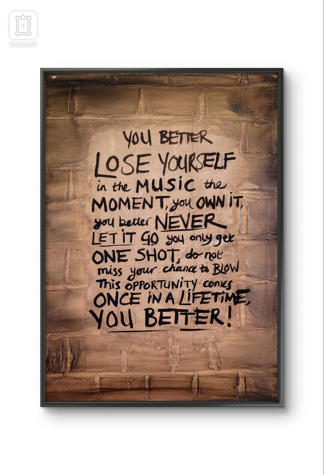 Eminem Lose Yourself Lyric Art Painting Print Poster - Etsy