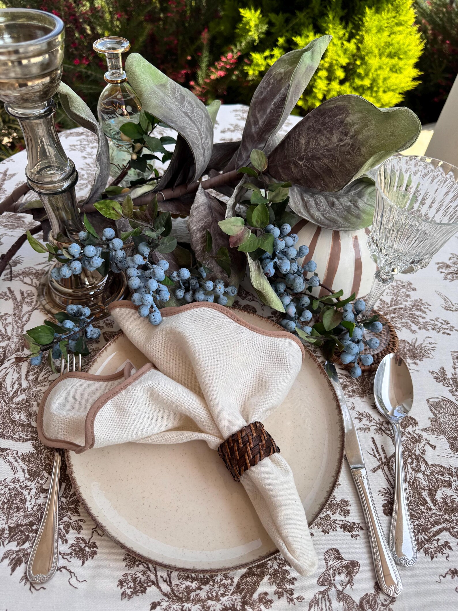 Handmade Linen Napkins With Taupe Trim: Rustic Wedding Table Decor - Etsy