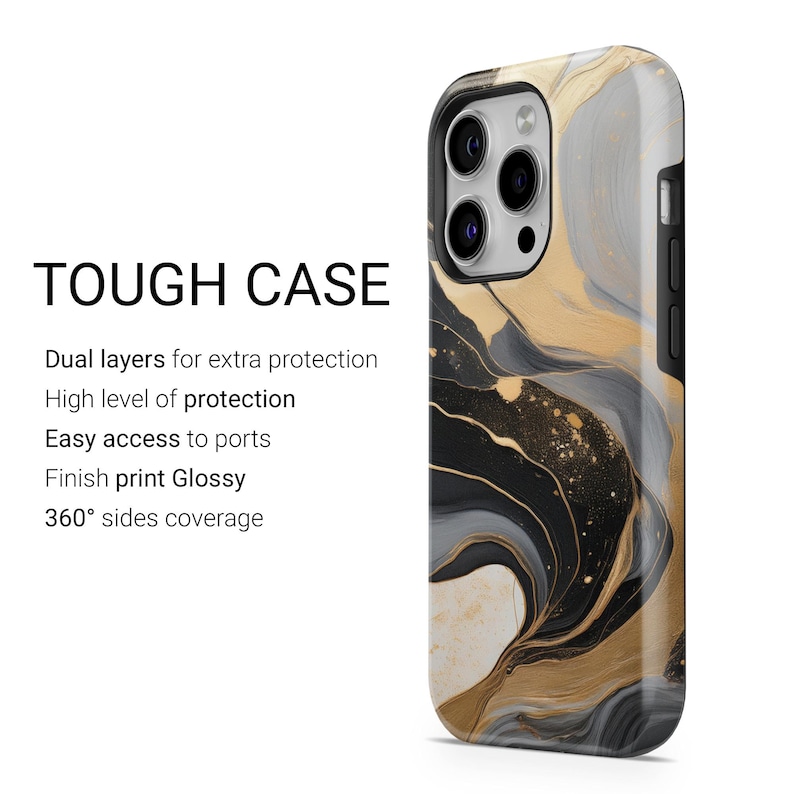 Golden Marble Tough Phone Case - Classy Protective Cover for Iphone ...