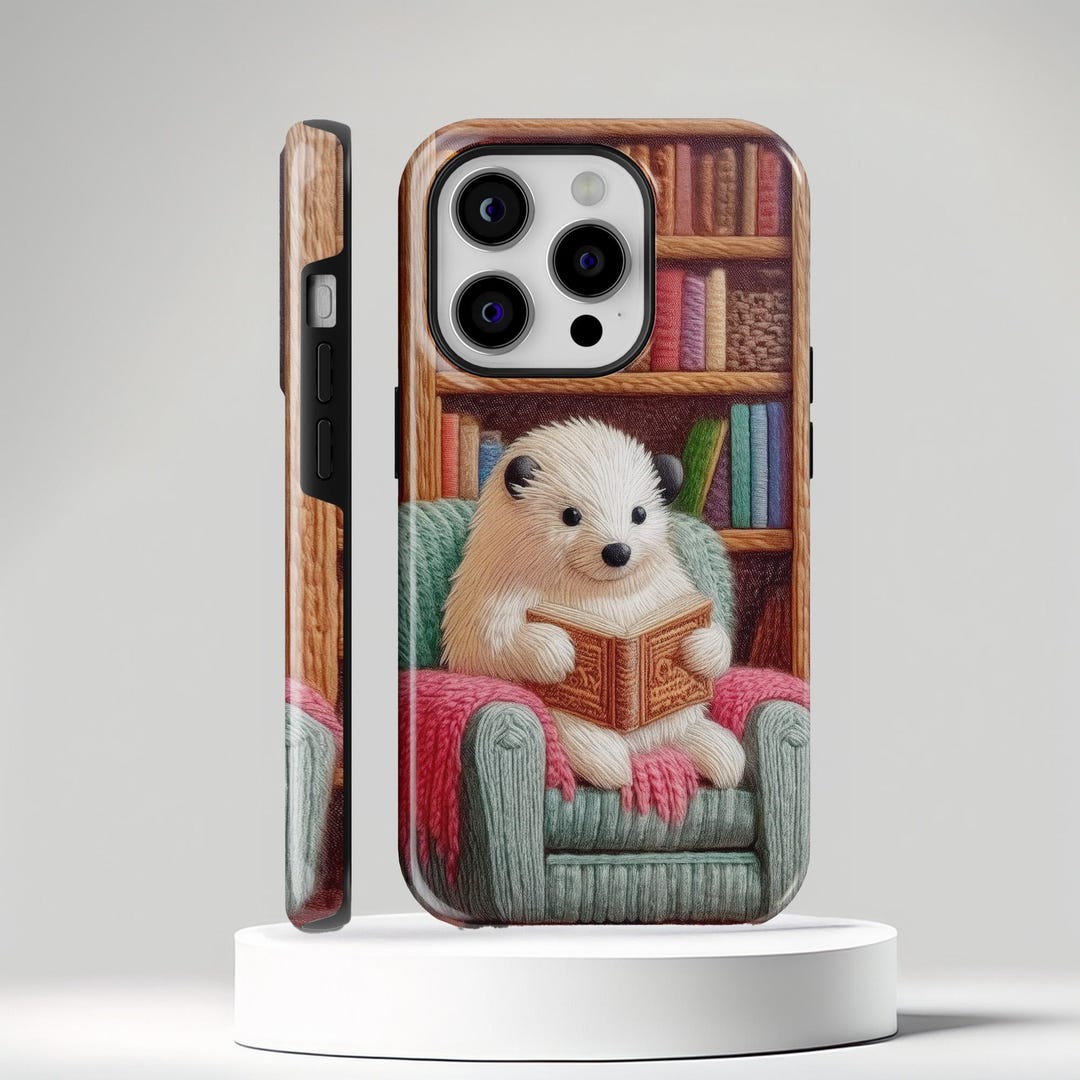 Embroidered Animal Reader Tough Phone Case for Iphone, Samsung & Pixel ...