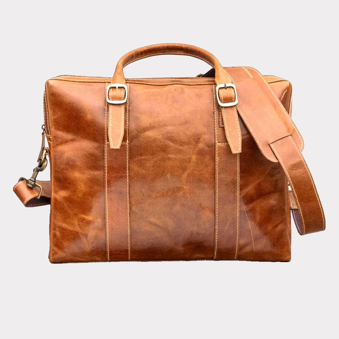 Slim Leather 16-inch Laptop Bag: Minimalist Unisex Briefcase - Etsy