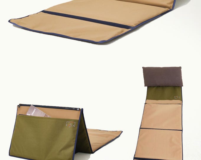 Folding Beach Mat, Back Support Cushion, Portable Floor Chair, Outdoor ...