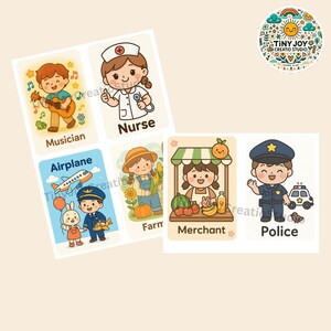Dream Jobs Flash Cards for Kids, Career Theme Learning Cards (PDF & PNG ...