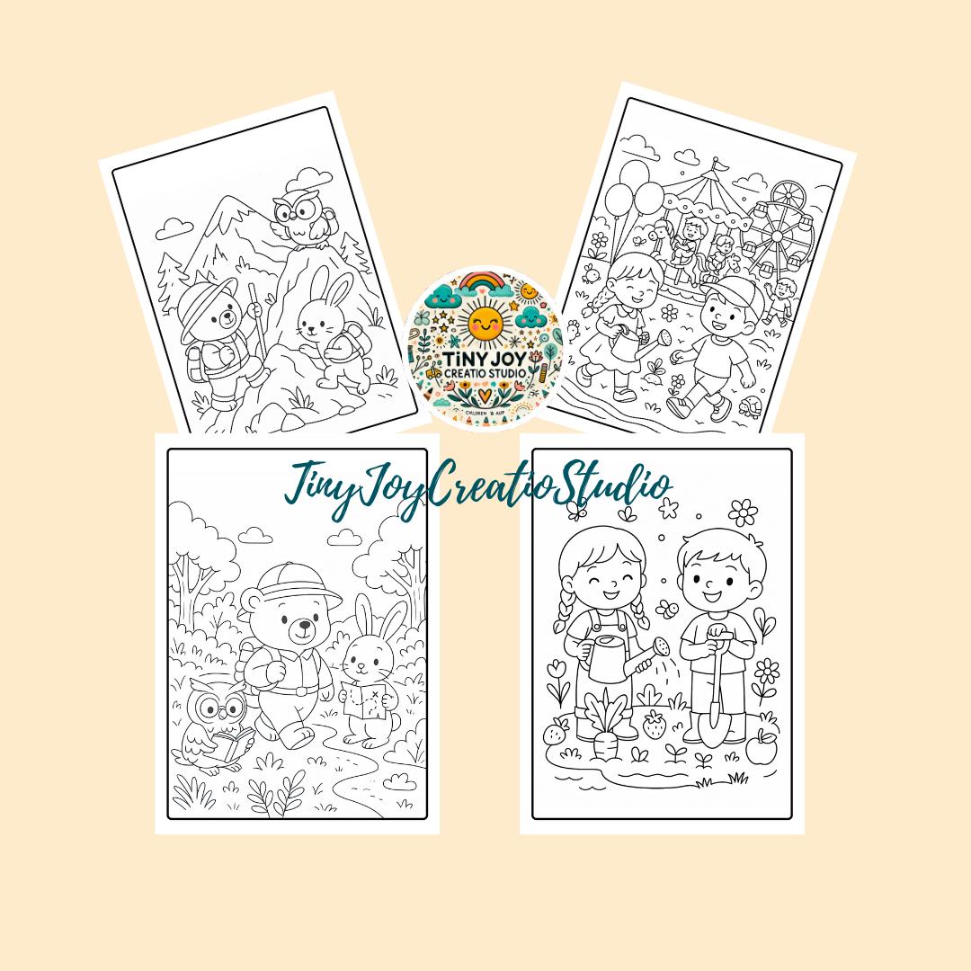 Animal Friendship Coloring Pages: Kindness Theme, Preschool Activity ...