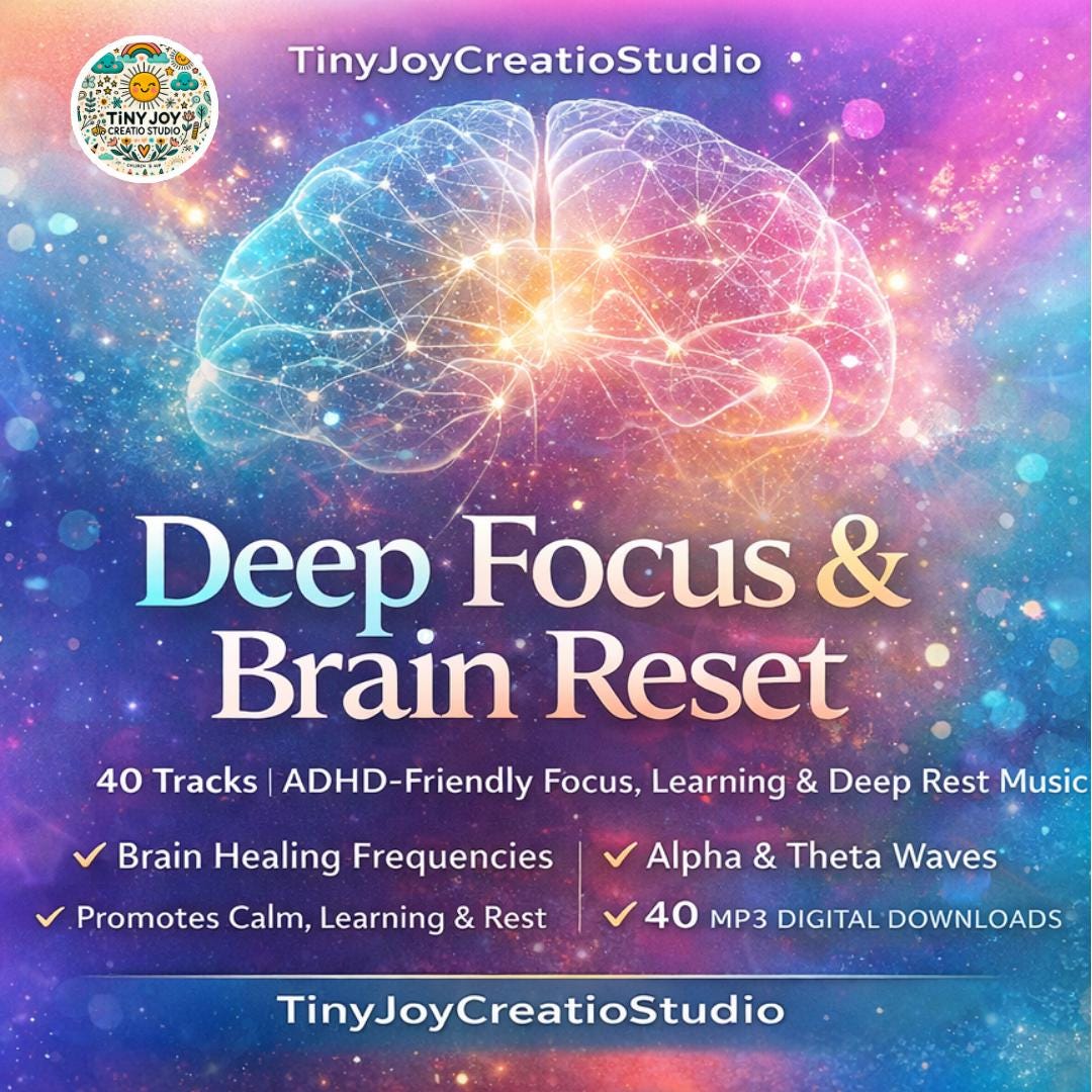 40 Mp3s: Deep Focus & Brain Reset Music, ADHD Friendly (digital ...