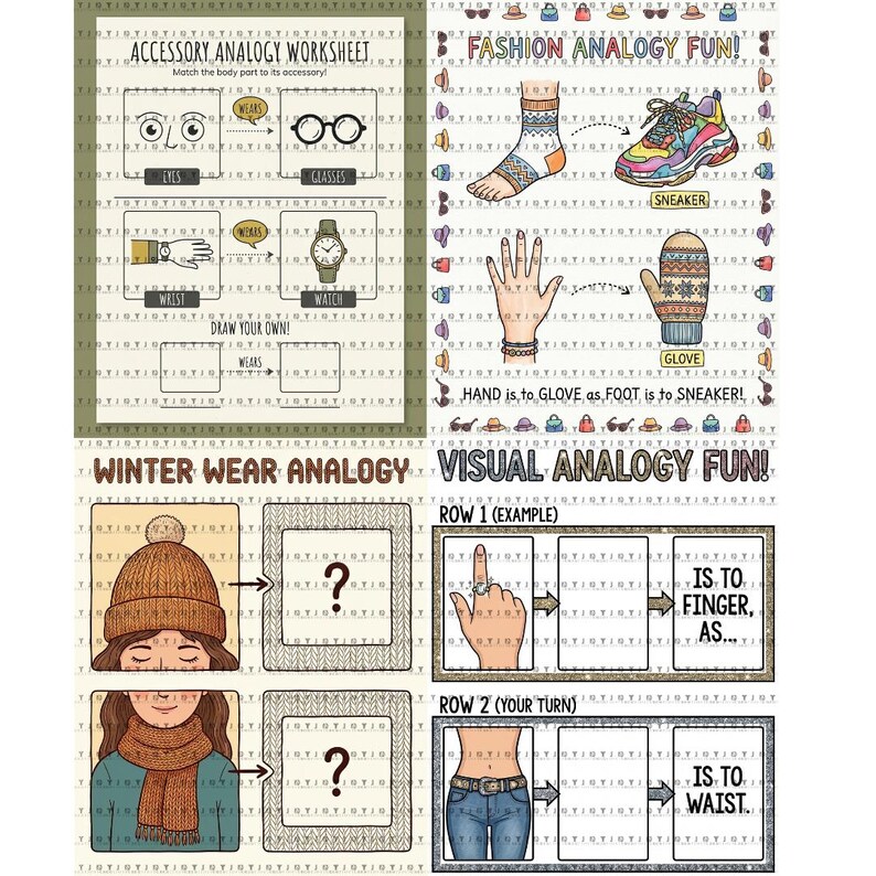 Visual Analogy Worksheets, K-2 Reasoning Activities (PDF + JPEG Files ...