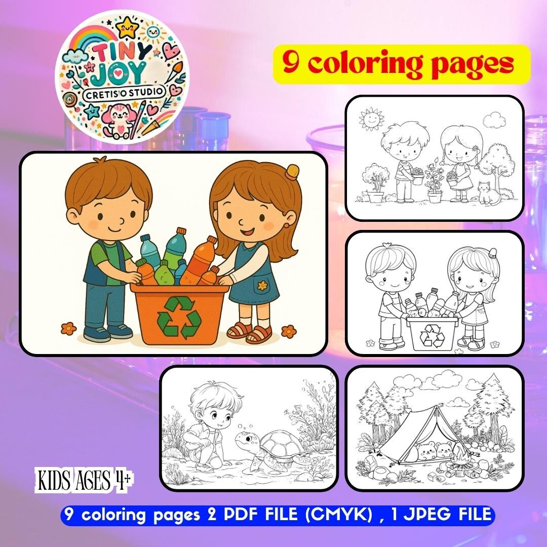 Eco Kids Coloring Pages - 9 Nature, Camping & Recycling Activities for ...