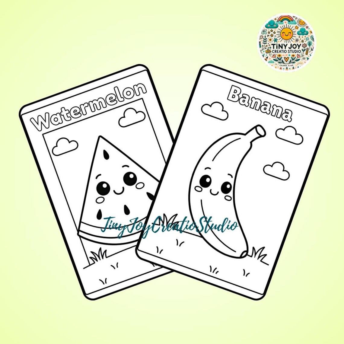 Kawaii Fruit Coloring Pages for Kids Cute Printable Fruit Worksheets 5 ...