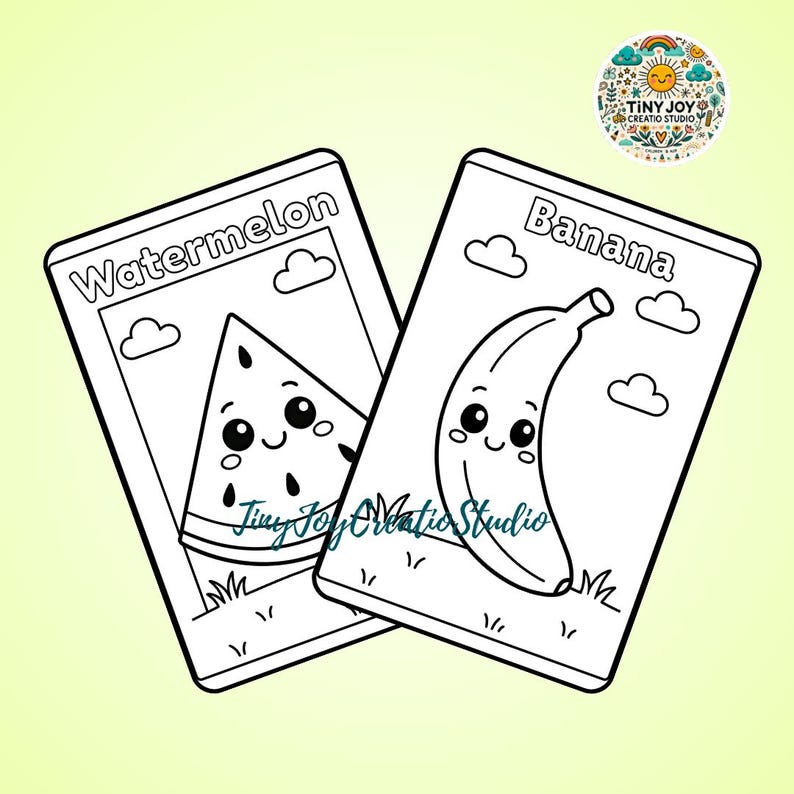 Kawaii Fruit Coloring Pages for Kids Cute Printable Fruit Worksheets 5 ...