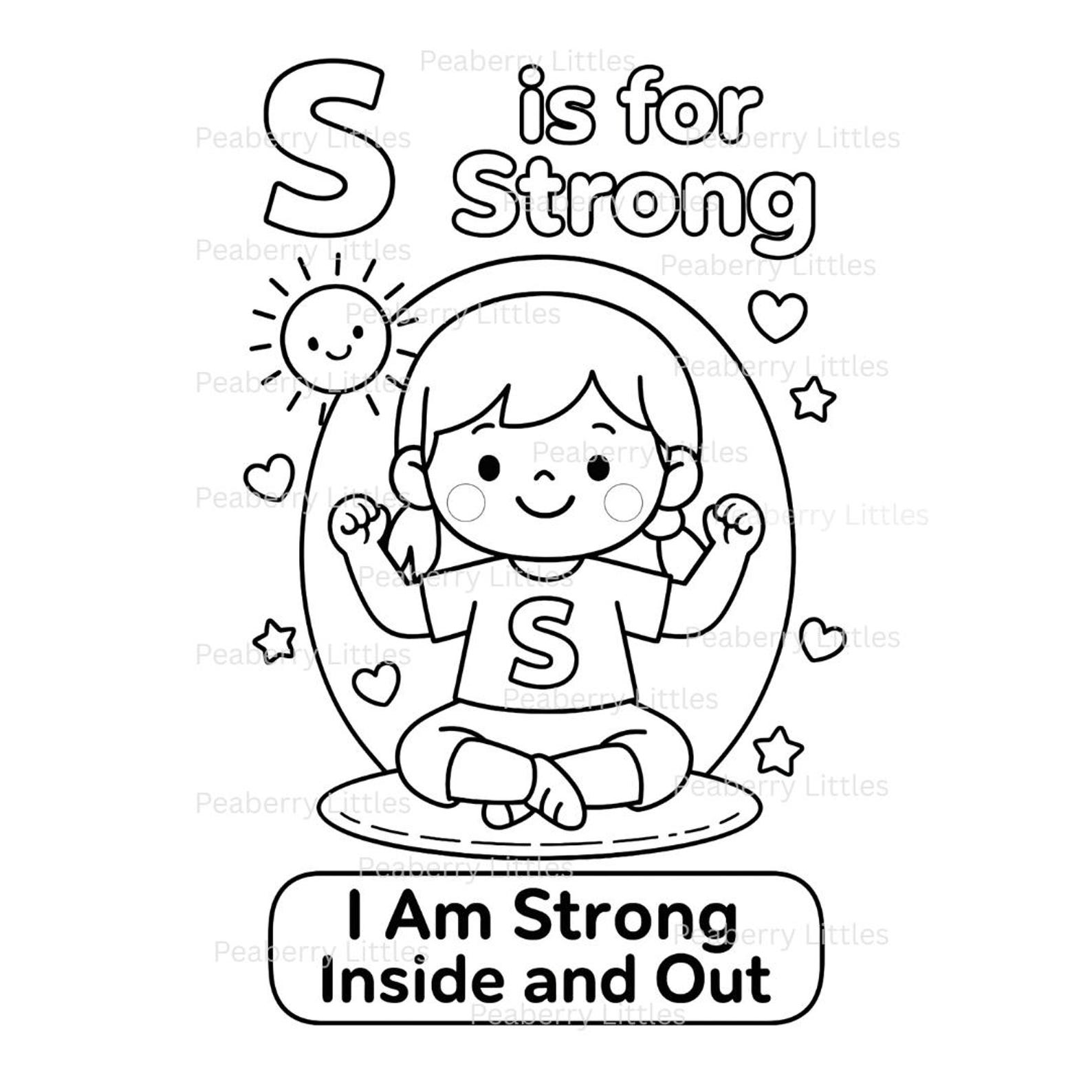 ABC Affirmations Coloring Pages for Kids (S-Z) (PDF + JPG) - Etsy