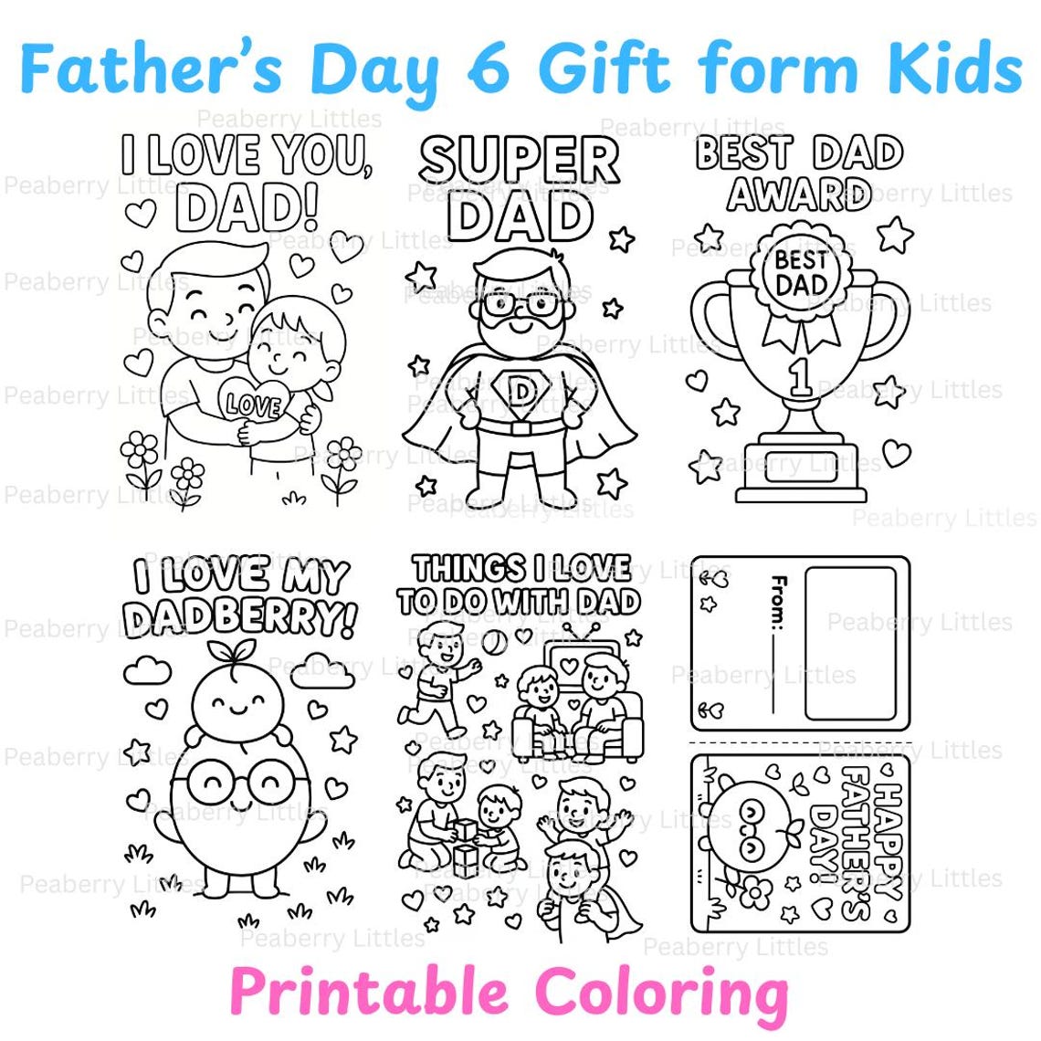 Father’s Day Coloring Pages for Kids | Printable Dad and Me Activity ...