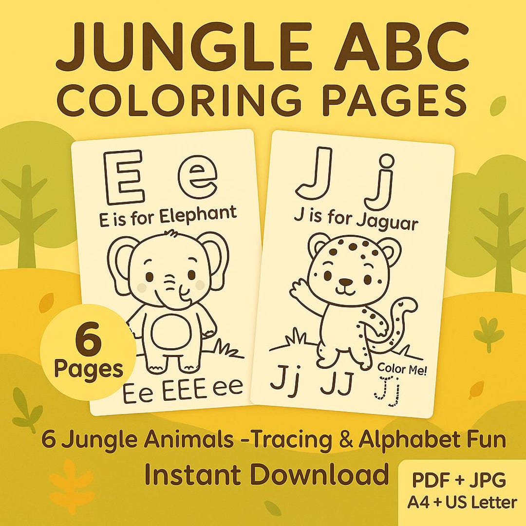 Jungle Safari ABC Animals | Wild Alphabet Tracing Pages for Preschool ...