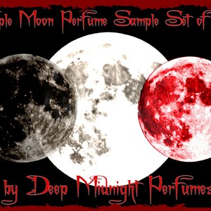 TRIPLE MOON Perfume Sample Set of Three Mini Vials, Gothic Perfume ...