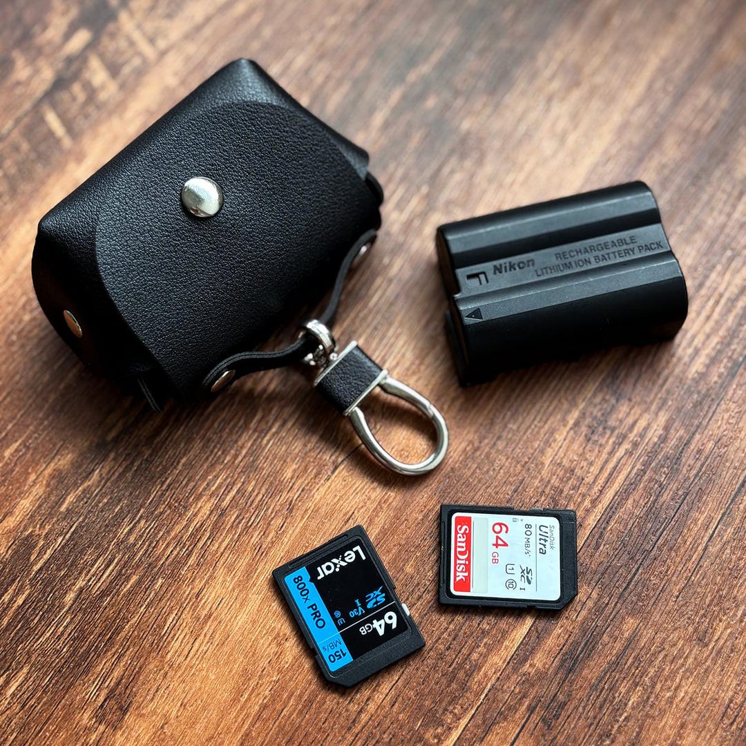 Camera Battery Case, Vegan Leather Pouch, Portable Camera Accessories ...