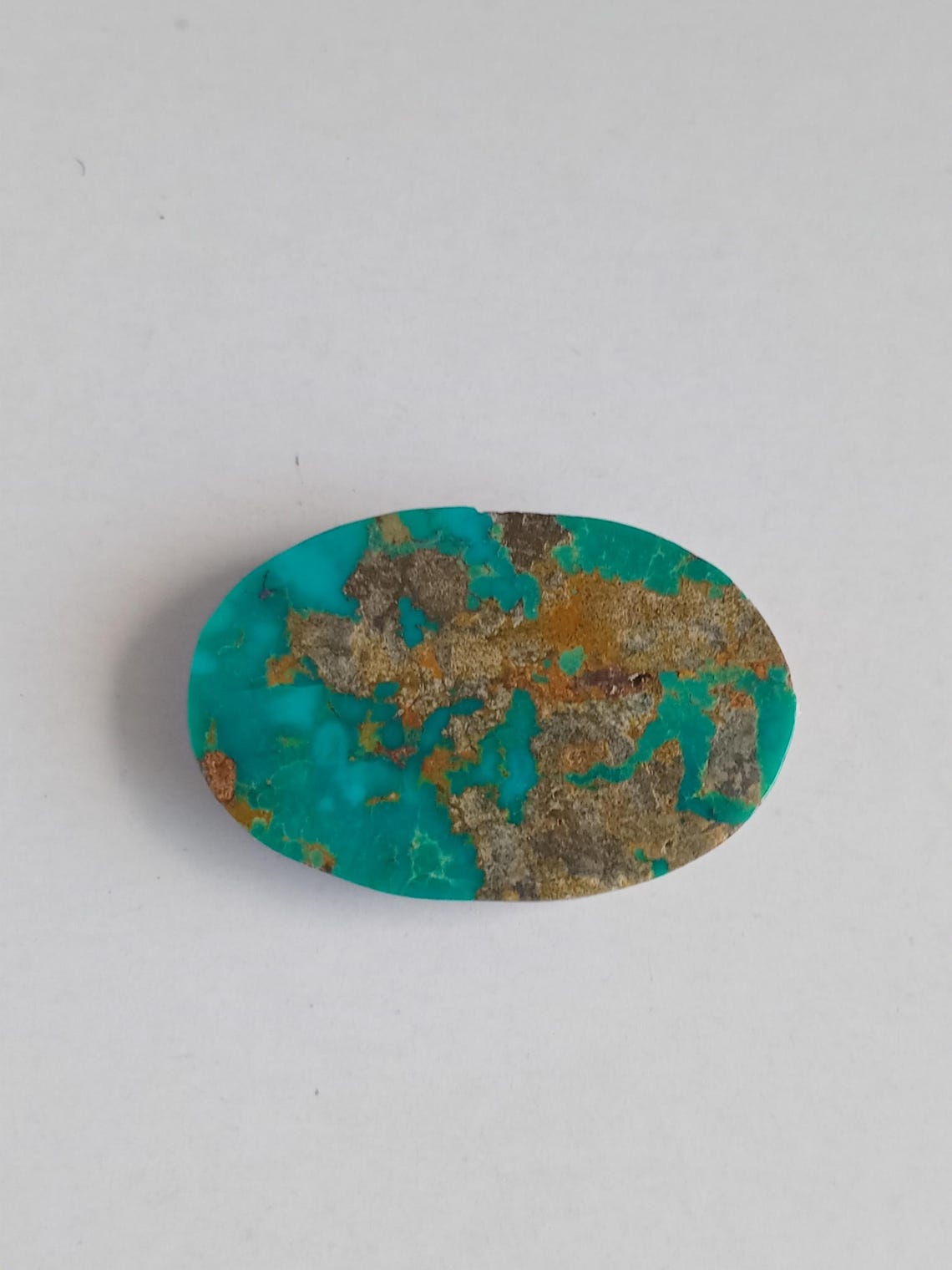 Natural Persian Turquoise Stone: Oval Greenish Blue Gemstone, 39 ...