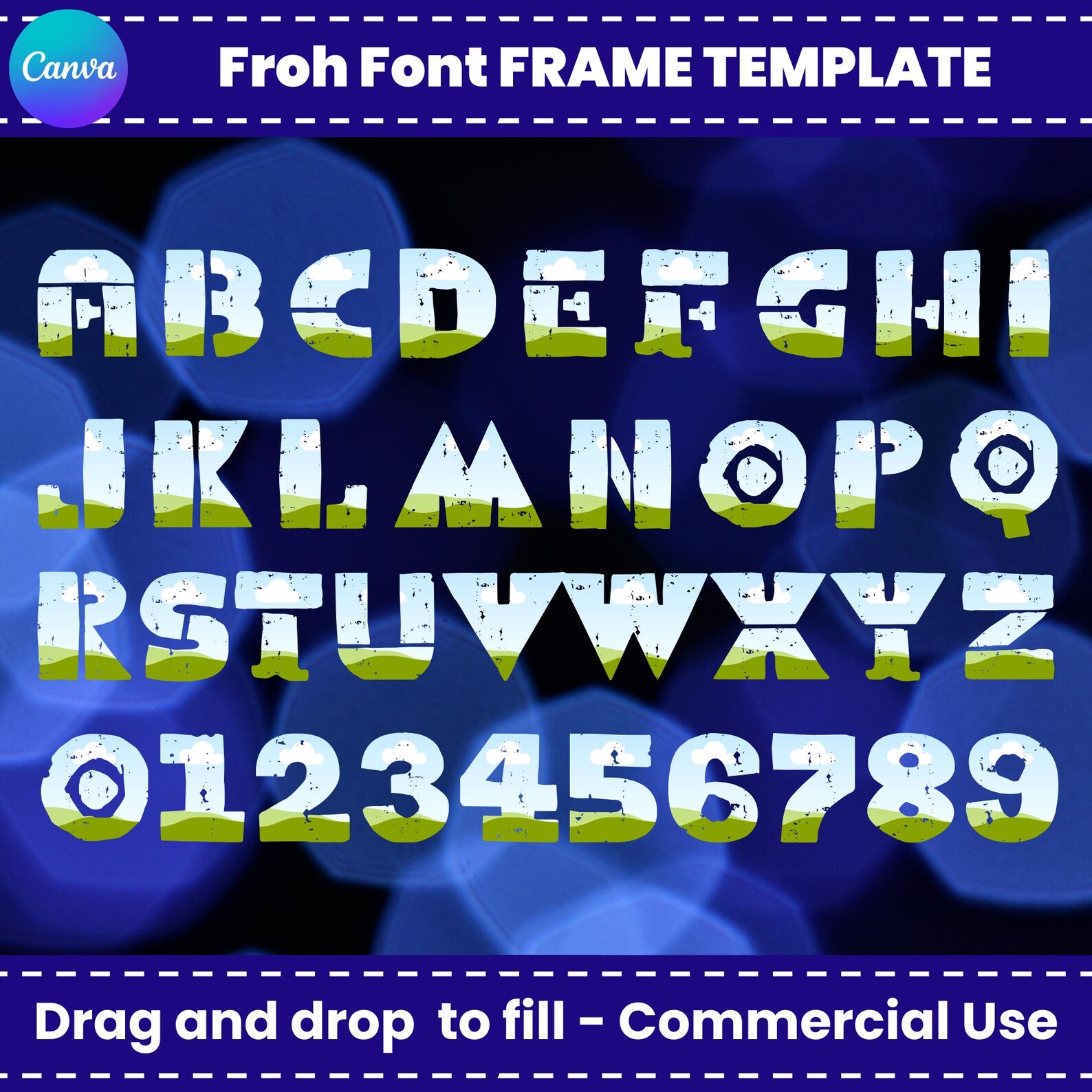 Canva Premium Font Alphabet and Number Frames | Customizable Drag and ...