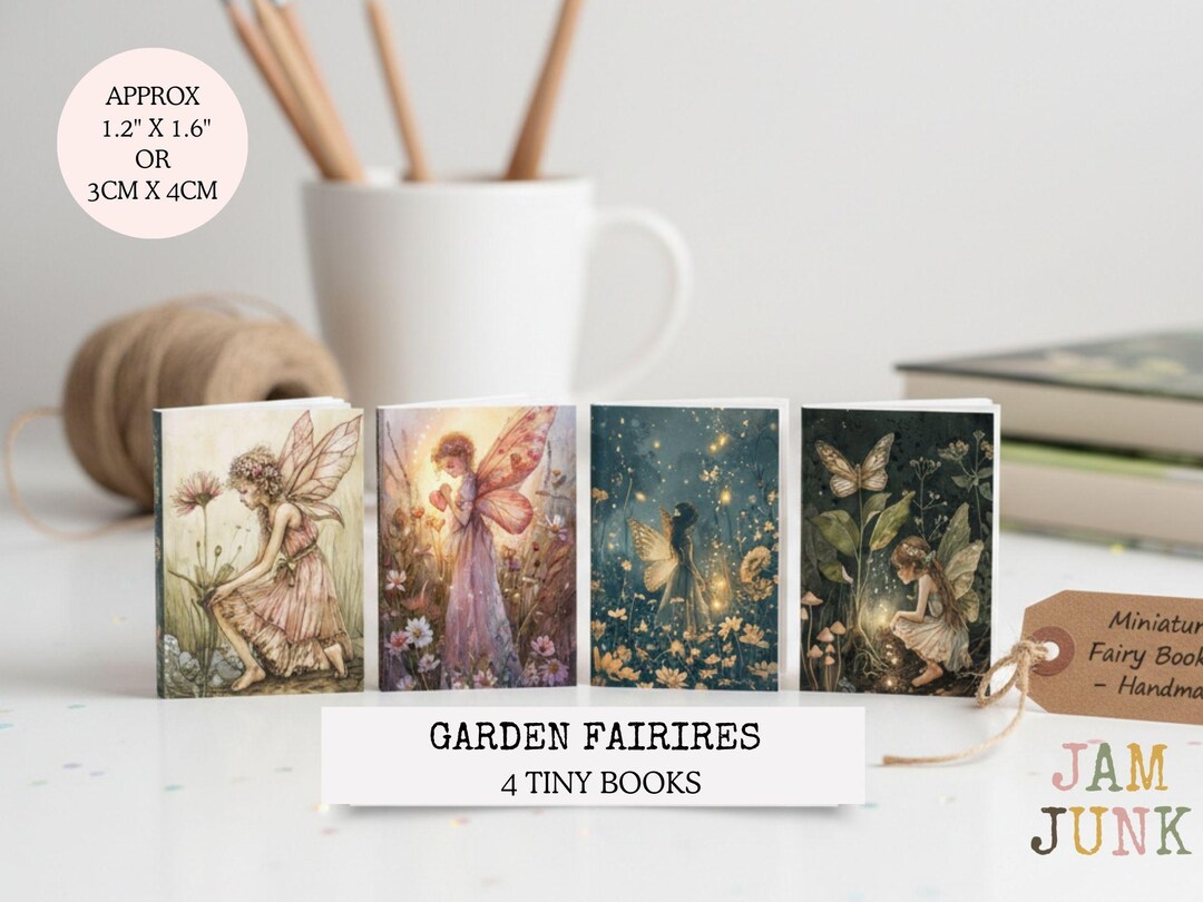 4 Garden Fairies Tiny Books – Printable Miniature Fairy Book Set for ...