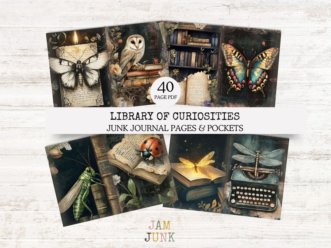 Library of Curiosities – 40-page Printable Junk Journal Kit | Folding ...