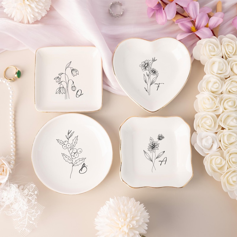 Trinket Tray Peony - Etsy UK