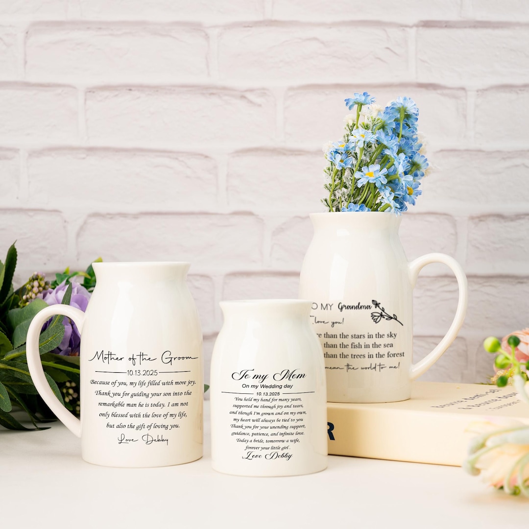 Personalised Mother of the Groom Flower Vase,flower Vase for Mother of ...