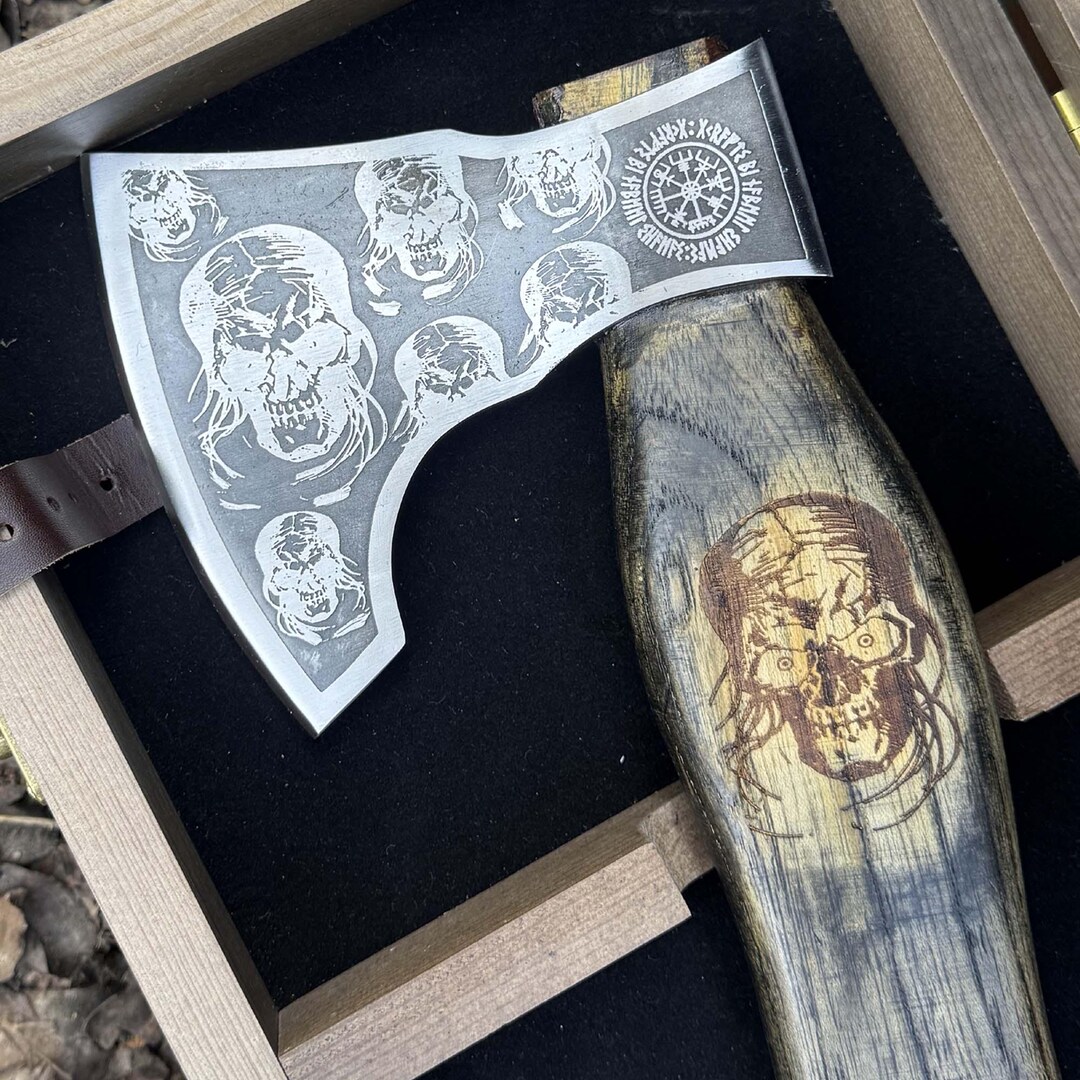 RAGNAR VIKING AXE Forged Camping Axe With Wooden Box, Personalized ...