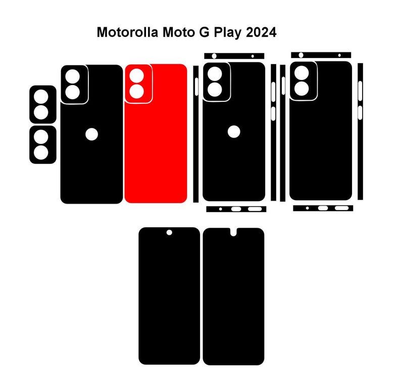 Motorola G Play 2024 & G84 Skin Vector Template: Phone Decal Design SVG ...
