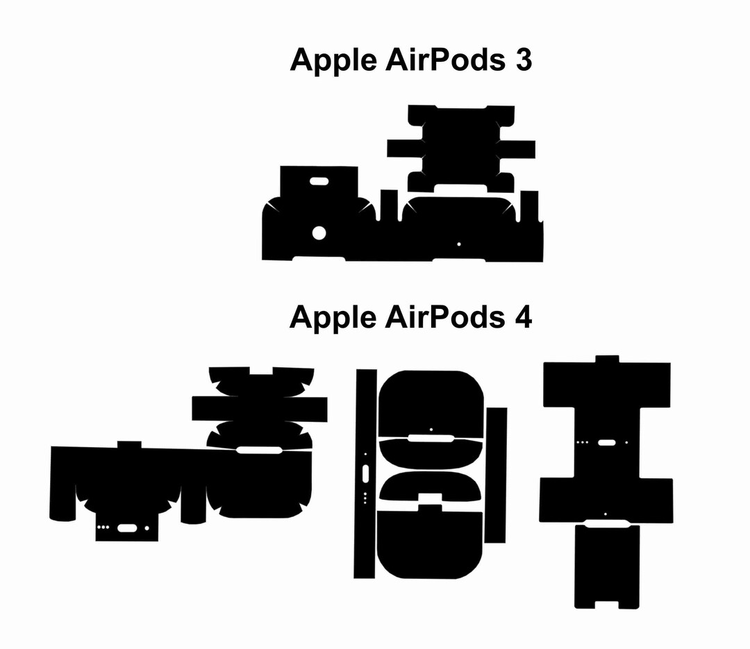 Apple Airpods 3 & 4 Skin Vector Files – Custom AirPod Decal Designs for ...