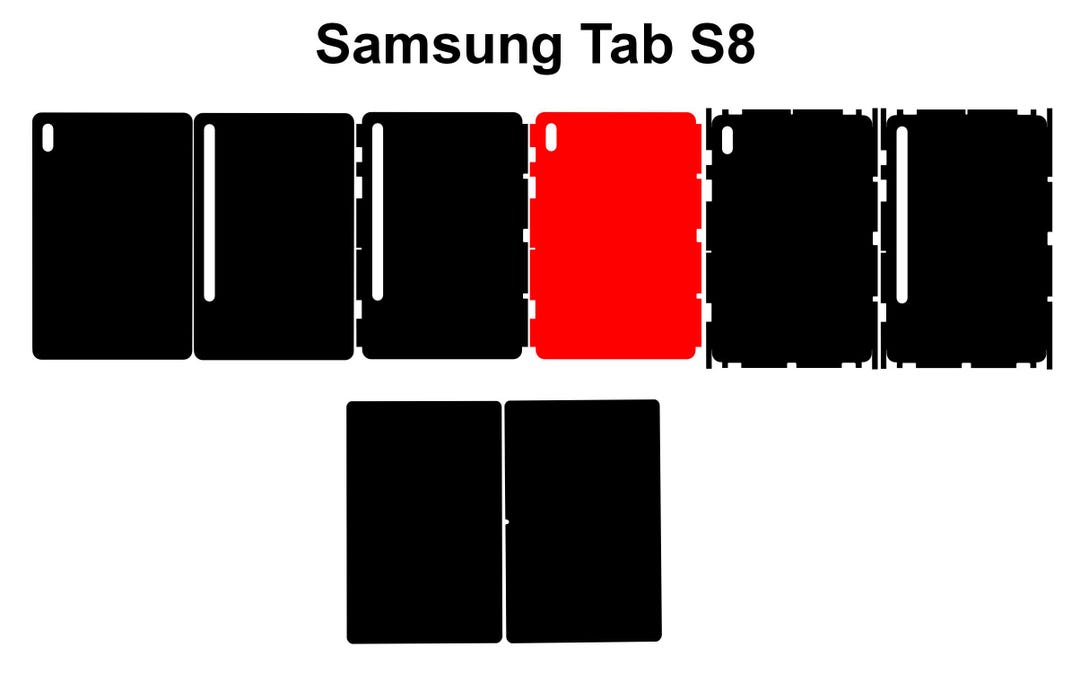 Samsung Galaxy Tab S8 & S7 Skin Cut File SVG DXF Template Tablet Vinyl ...