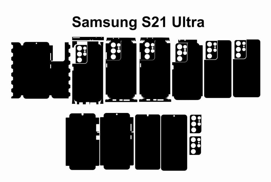Samsung Galaxy S21 Ultra Skin Template – Vector Files & Die Cut Layout ...