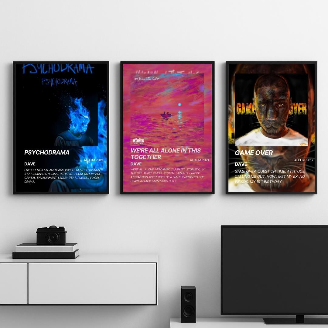 Dave 3 Posters Albums | Custom Album Posters | Wall Art | Custom Album ...