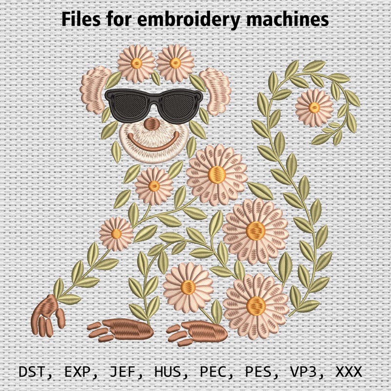 Monkey Embroidery - Etsy