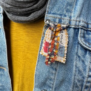 Hand Stitched Fabric Brooch, Lapel Pin, Textile Art, Hand Stitching ...